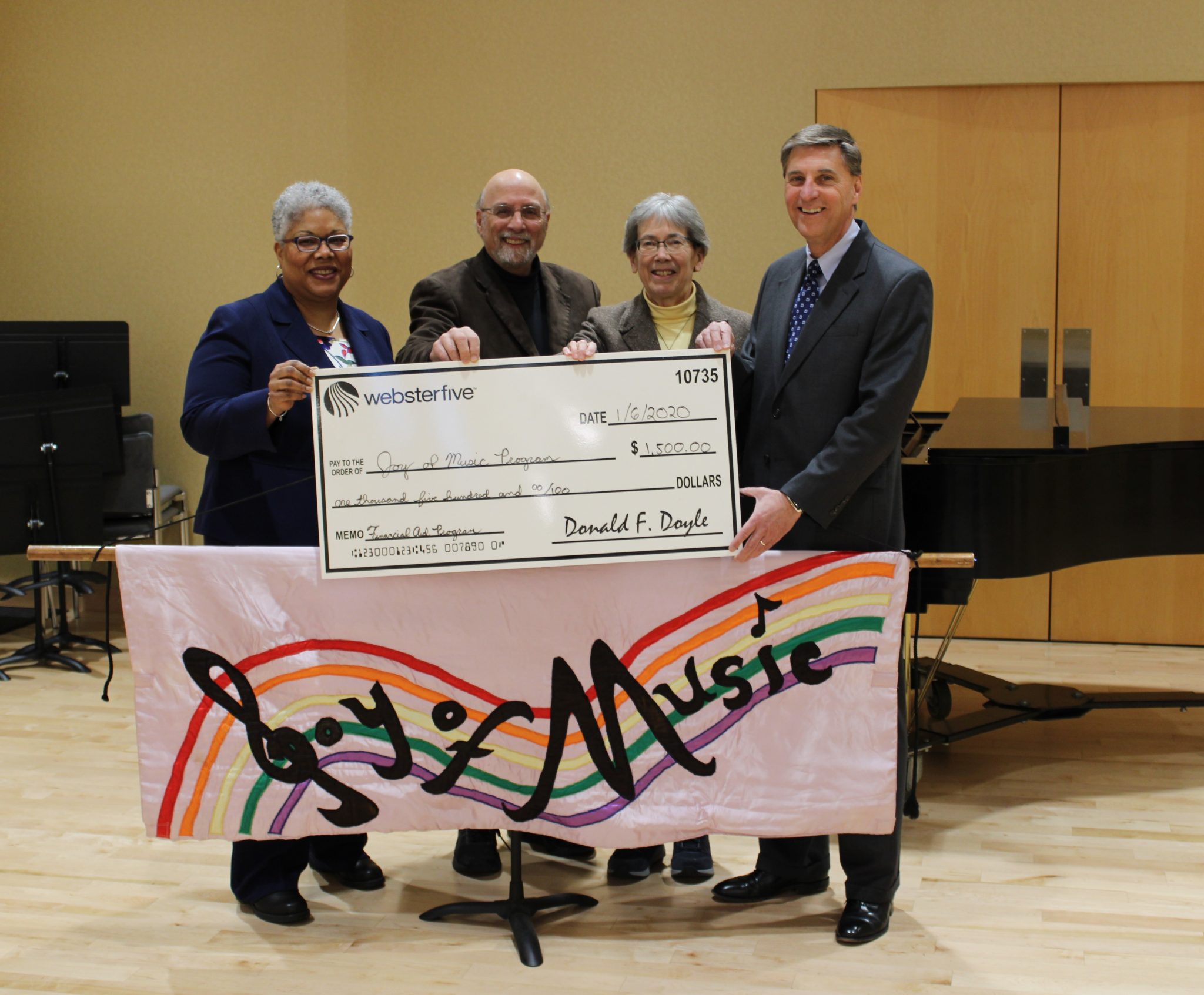 Donation to the Joy of Music Program - Webster Five